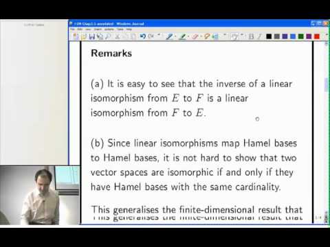 Lecture 18b Functional Analysis Isomorphisms Youtube