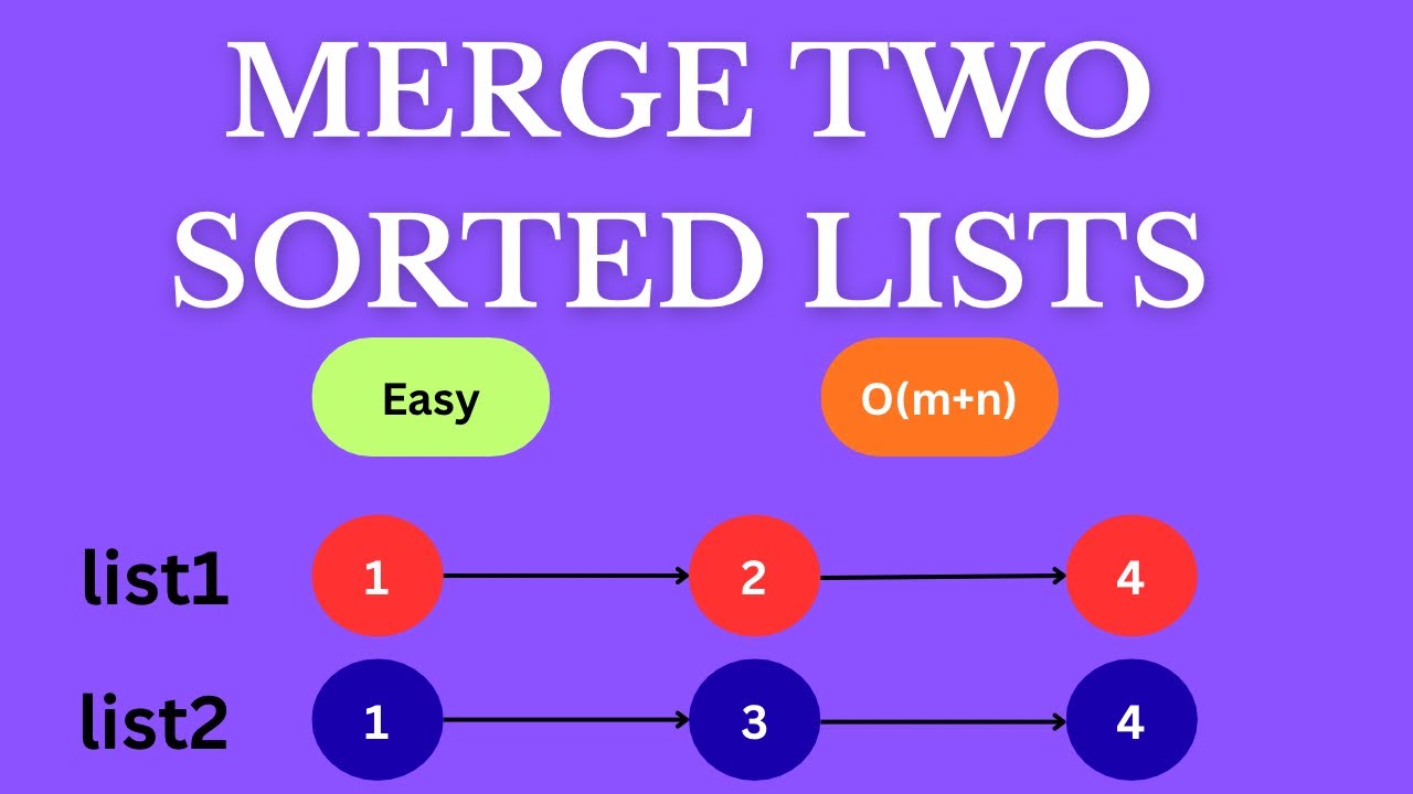 Merge Two Sorted Linked Lists Optimal Approach Youtube