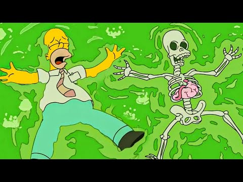 The Simpsons Homer Falls Into Acid 1000 Slower Youtube