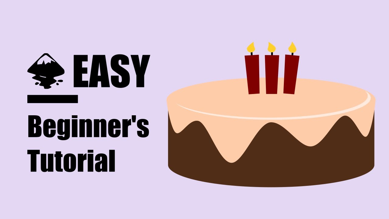 Simple Birthday Cake Illustration Tutorial Inkscape Tutorial Youtube