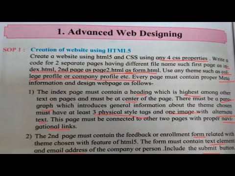 Sop1 It Board Practical Advanced Web Designing Chapter 1 Class 12 Syjc