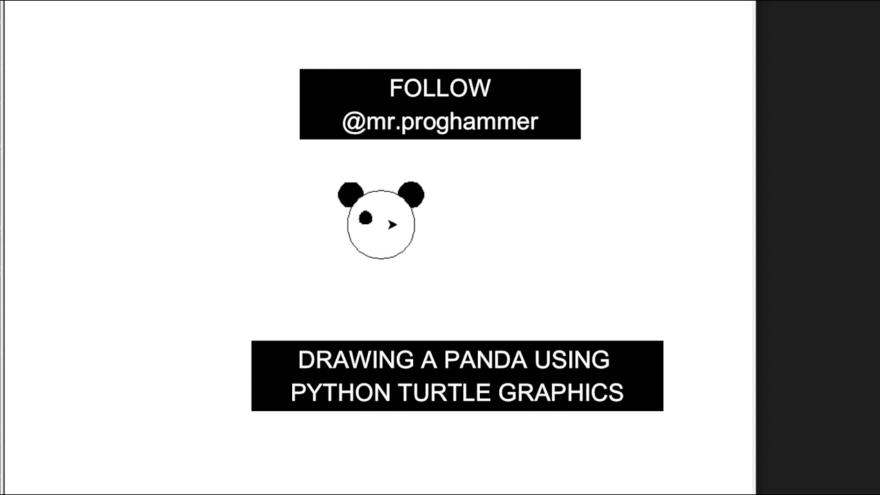 Draw A Panda Using Python Turtle Graphics Pythonprogramming Youtube