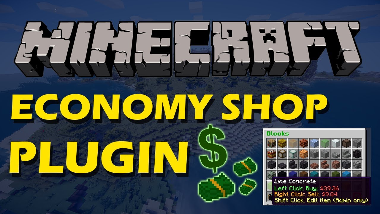 Buy Sell And Edit Items In Minecraft With Economy Shop Gui Plugin Youtube