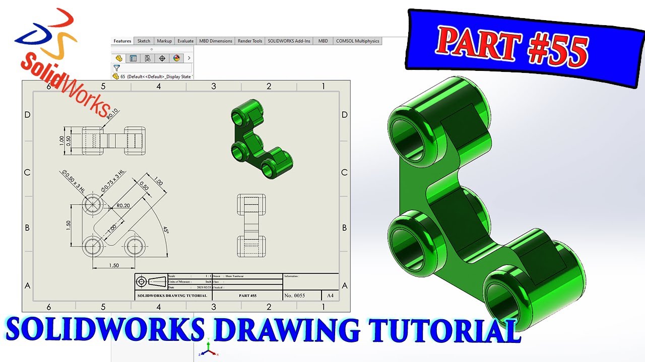 Part 55 Solidworks Drawing Tutorial 55 Youtube