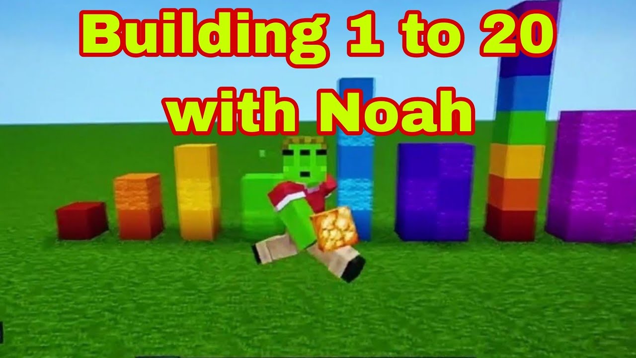 Building 1 To 20 With Noah Minecraft Number Blocks Youtube