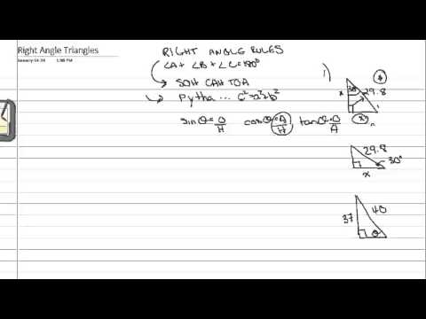 Solving Right Angle Triangles Youtube