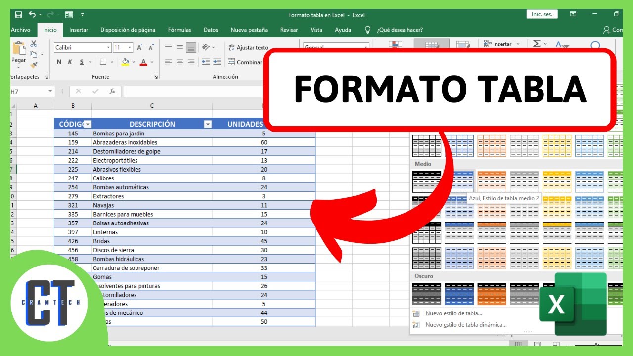 Como Dar Formato Tabla En Excel Youtube