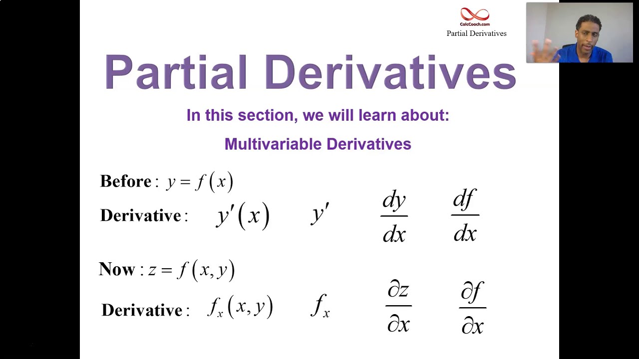 Introduction To Partial Derivatives Youtube