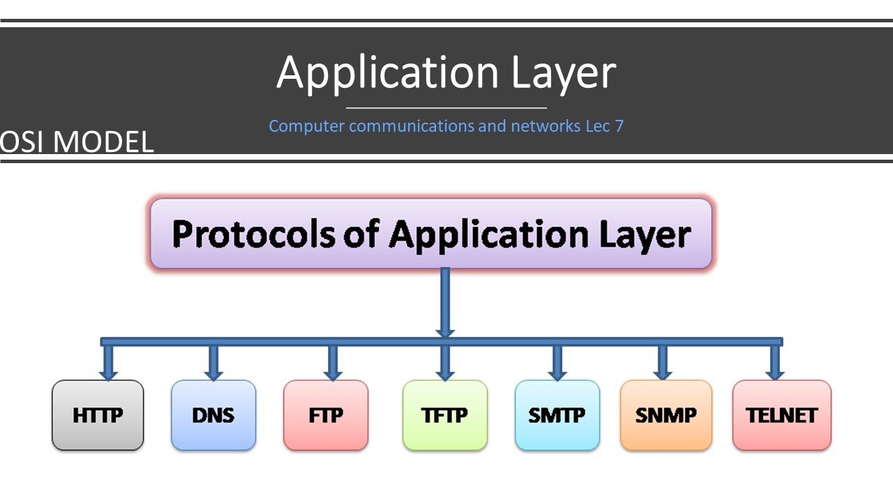 Application Layer And Its Protocol Osi Model Youtube