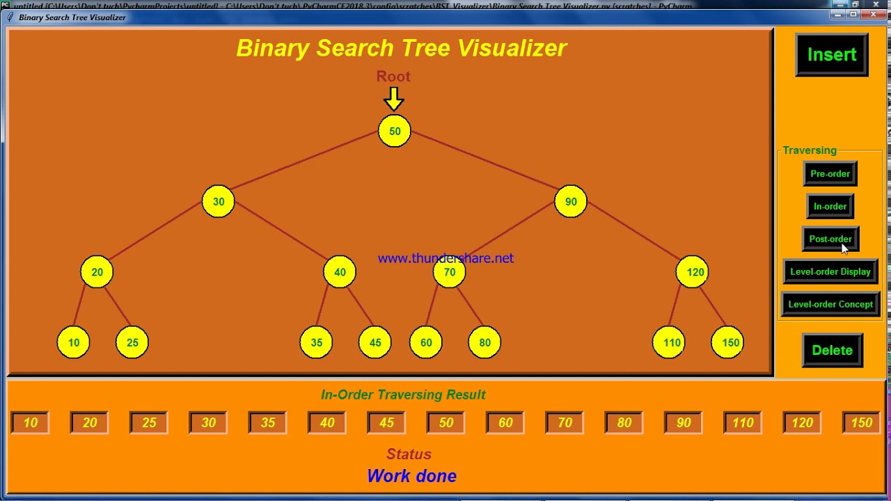 Binary Search Tree Bst Visualizer Using Python By Tkinter Youtube