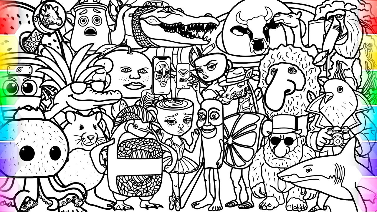 Italian Brainrot Coloring Pages Free 2025