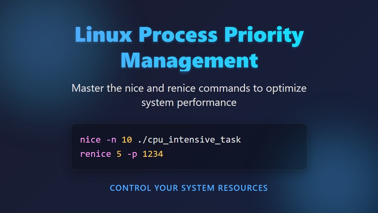 Linux Nice Renice Commands Master Process Priorities Youtube