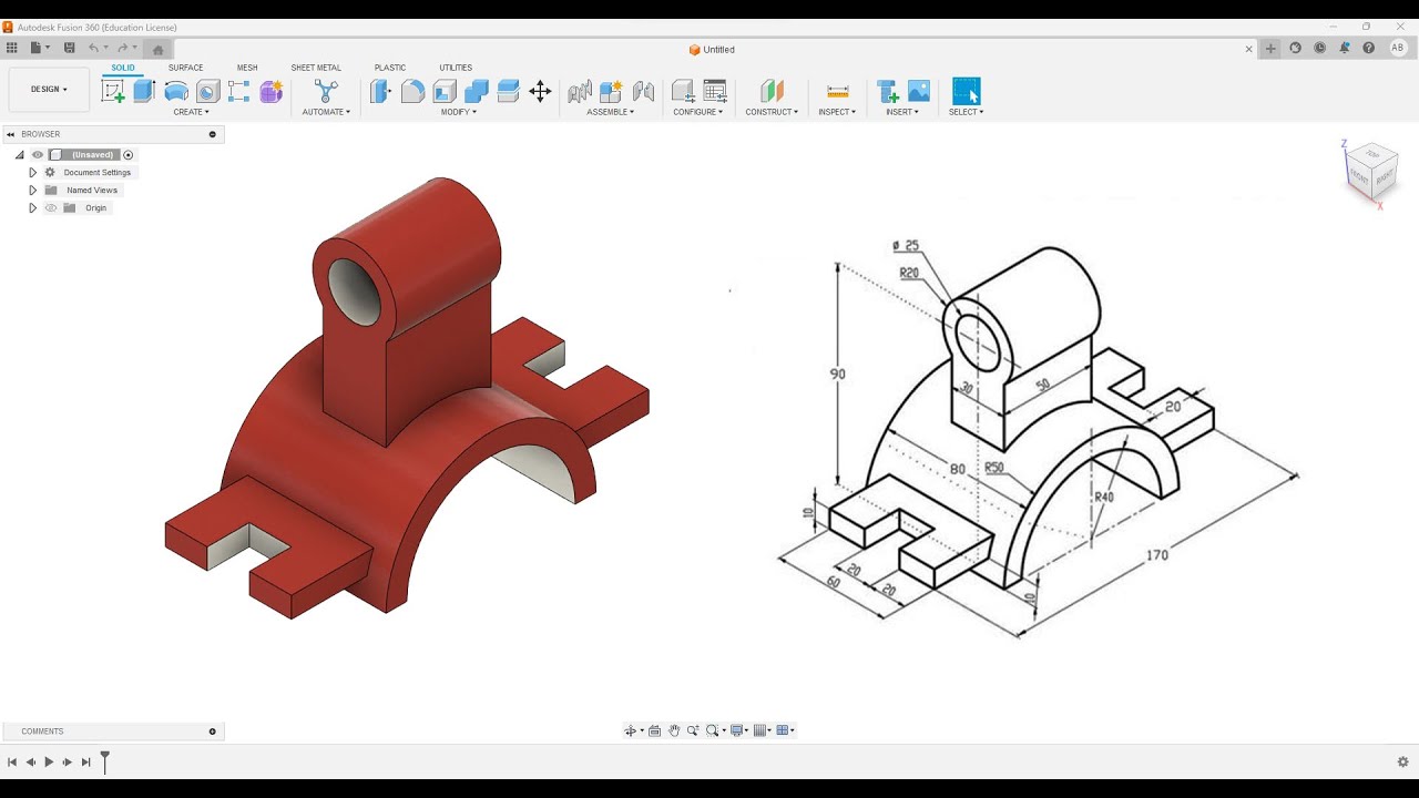 Fusion360 Part Modeling Tutorial 208 Design 3dmodeling