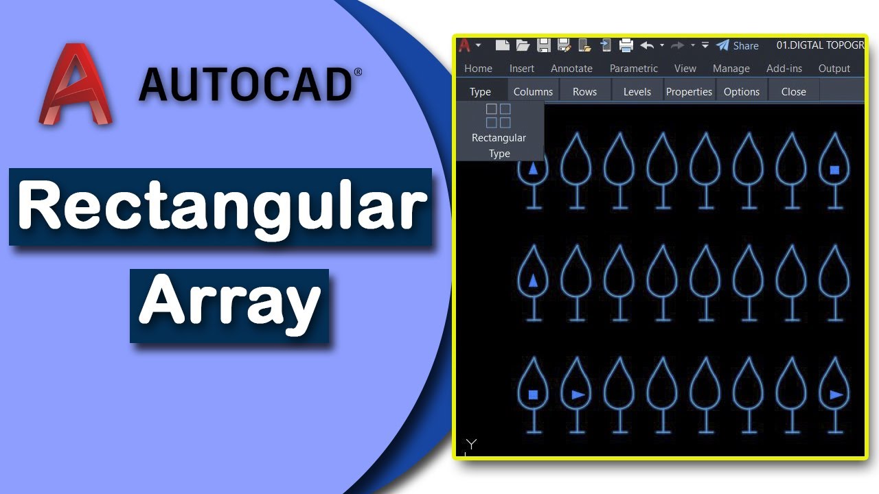 How To Use The Rectangular Array Command In Autocad 2022 Youtube