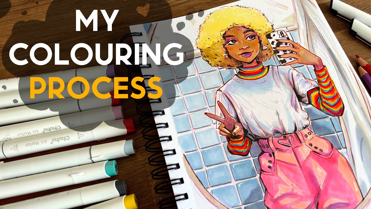 My Colouring Process Ohuhu Markers Youtube