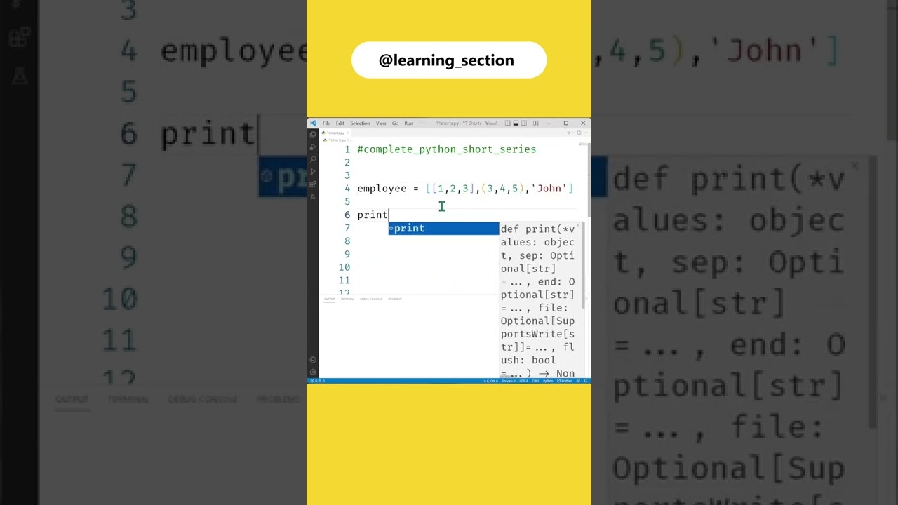 List Inside List Nested List Python Learning Section Youtube
