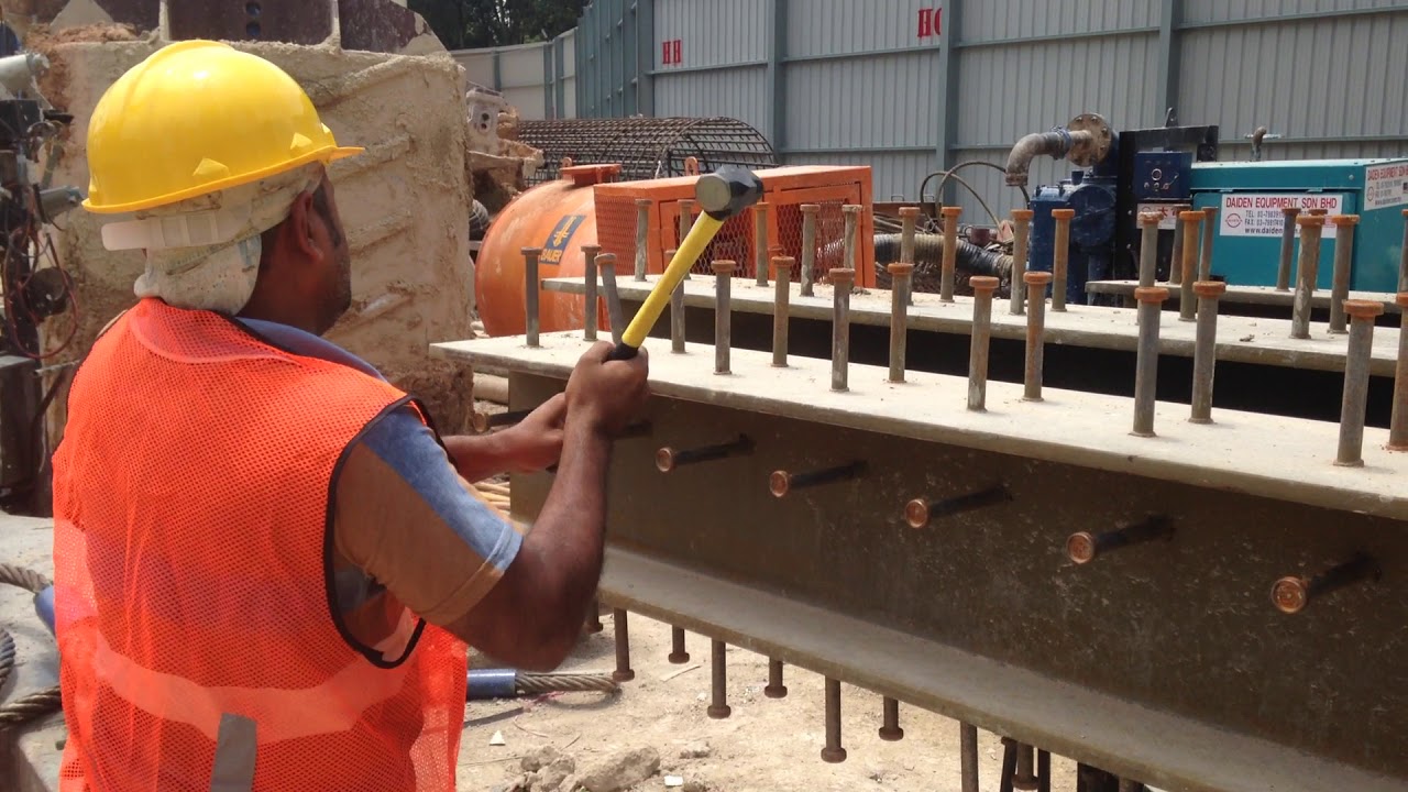 Construction Welded Shear Stud Bend Test At Site Youtube