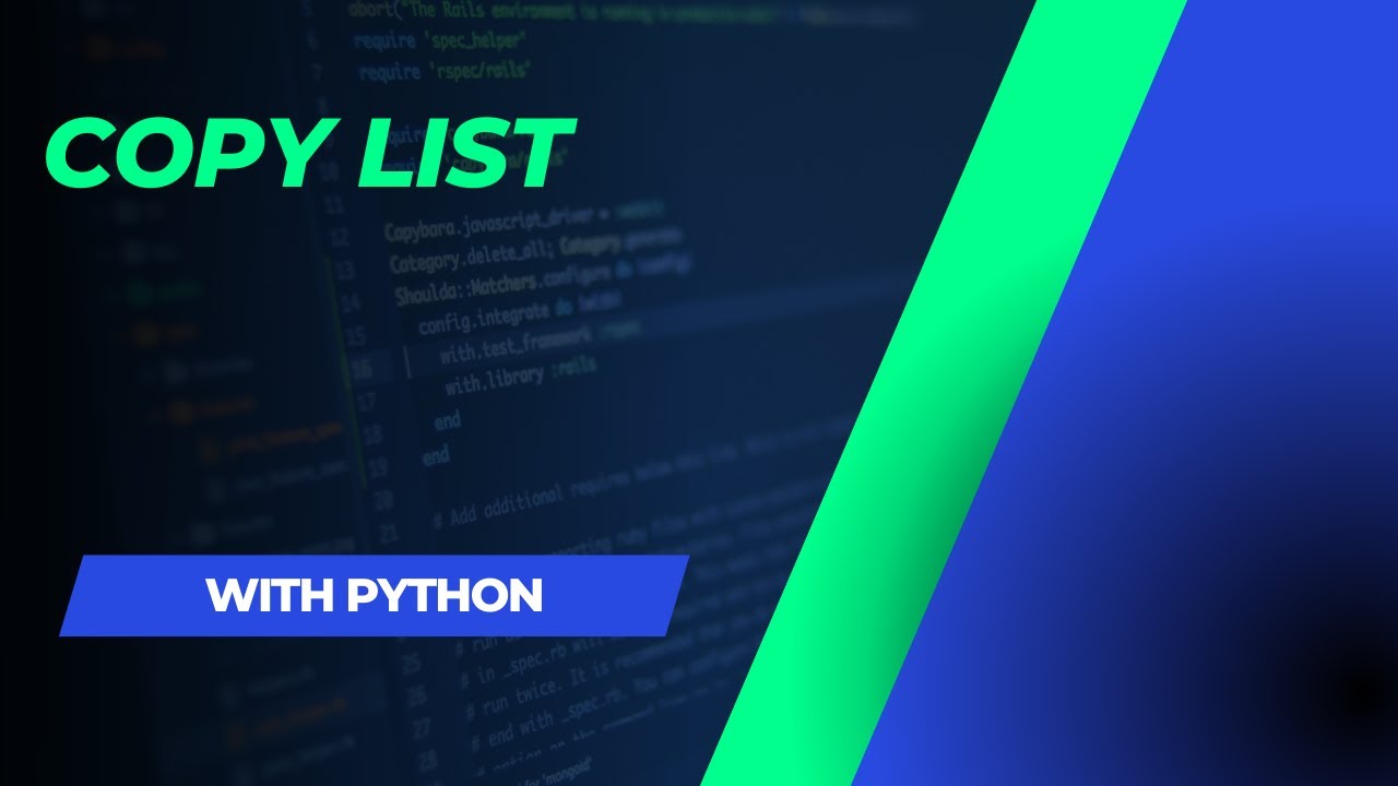 Copy List Python Youtube