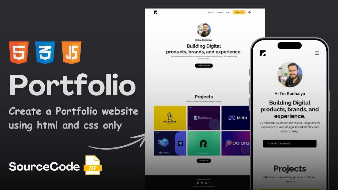 Responsive Portfolio Website Complete Tutorial Frontend Development