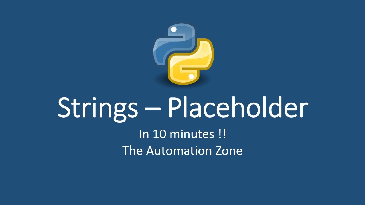 String Placeholders Python Tutorial 7 Old Youtube