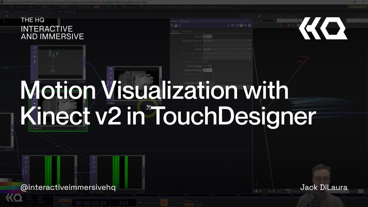Motion Visualization With Kinect V2 In Touchdesigner Touchdesigner
