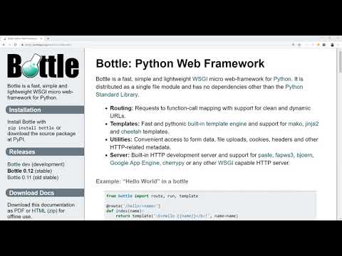 Python Bottle Youtube
