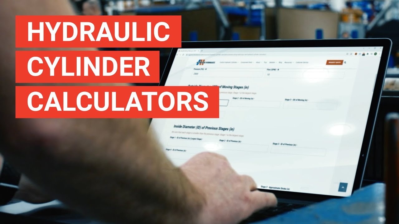 Hydraulic Cylinder Calculators Force Speed And Volume Youtube