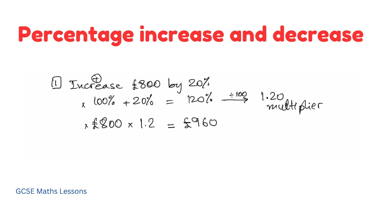 Percentage Increase And Decrease Youtube
