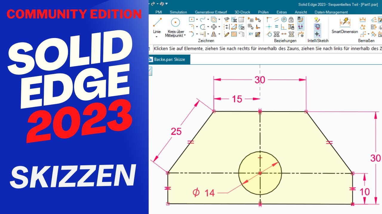 Solid Edge 2023 Skizzen Youtube