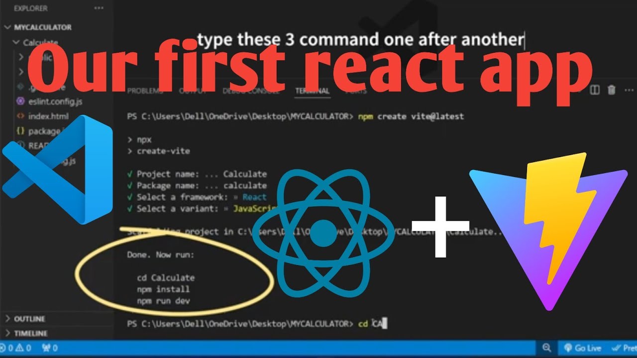 How To Create React App Vite Using Npm Npx Create First React App In