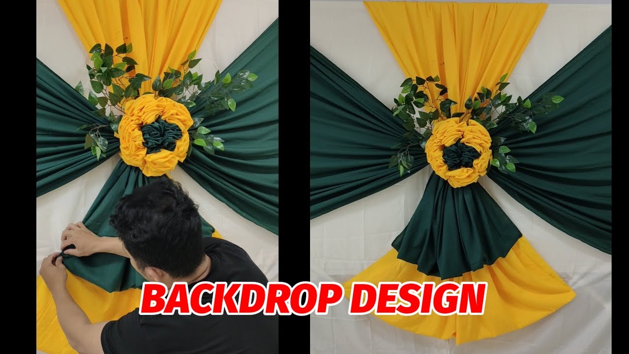 Backdrop Design With Two Colors Combination And Flower Fold Design