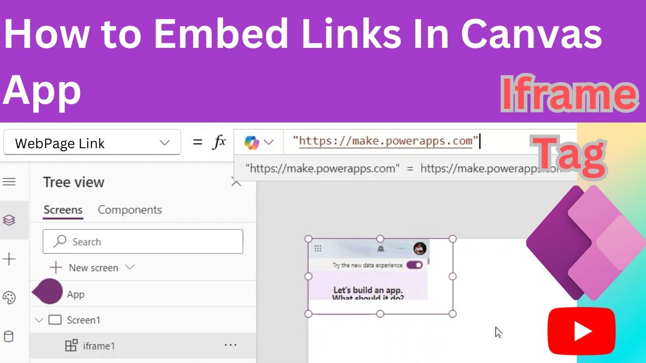 How To Use Iframe Tag In Canvas App Youtube