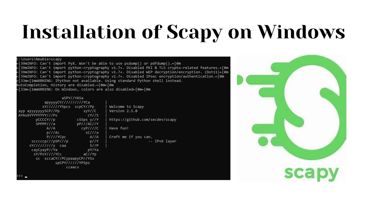 Installing Scapy On Windows Youtube