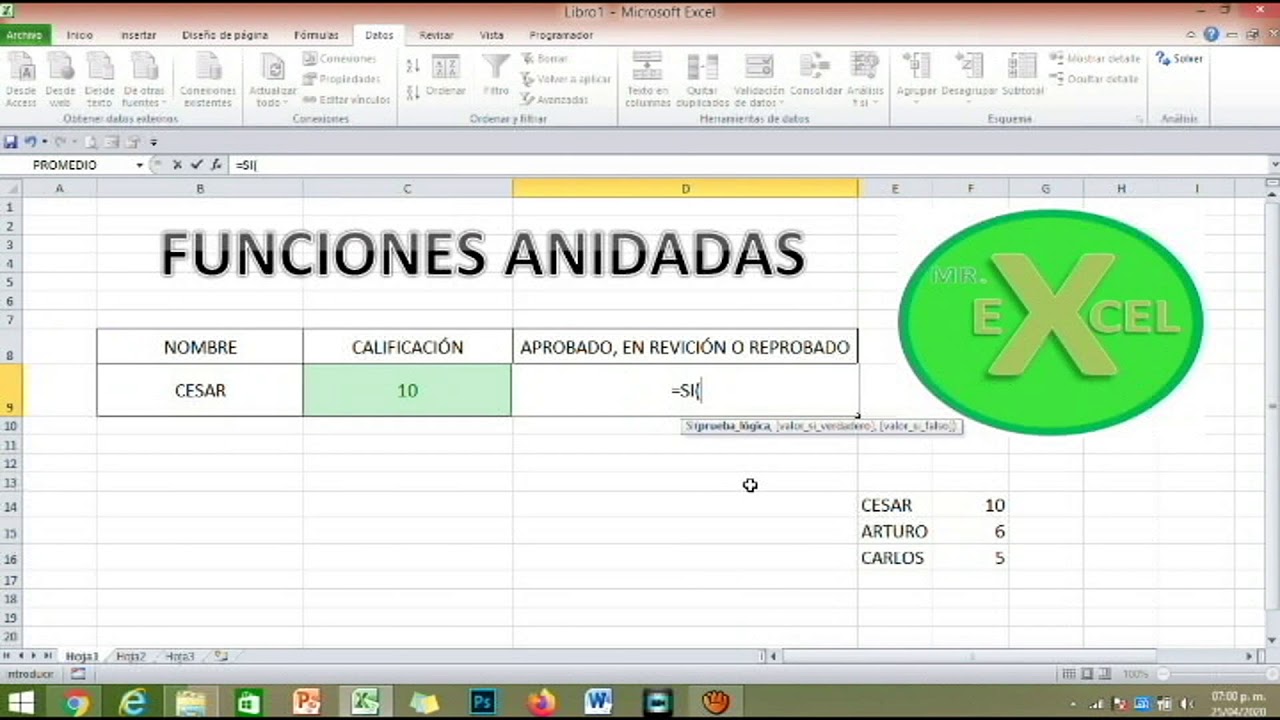 Funciones Anidadas Youtube