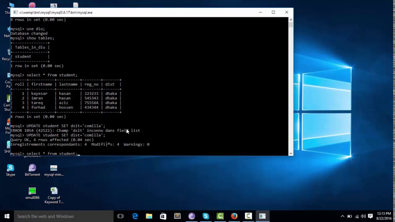 Mysql How To Update Data In A Table Part 5 Youtube