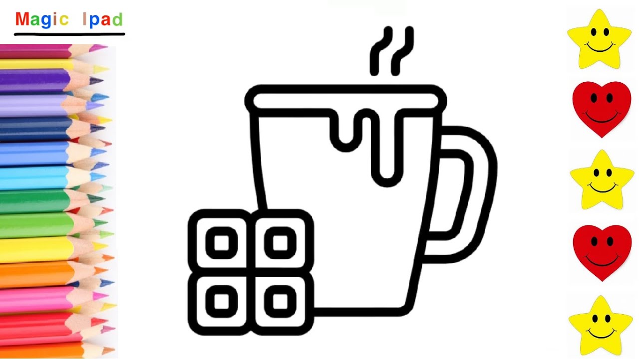 Dibujos Para Colorear De Chocolate Caliente Bebida De Café En Una
