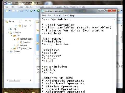 Java Tutorial 3 Variables Data Types Comments Cond Youtube