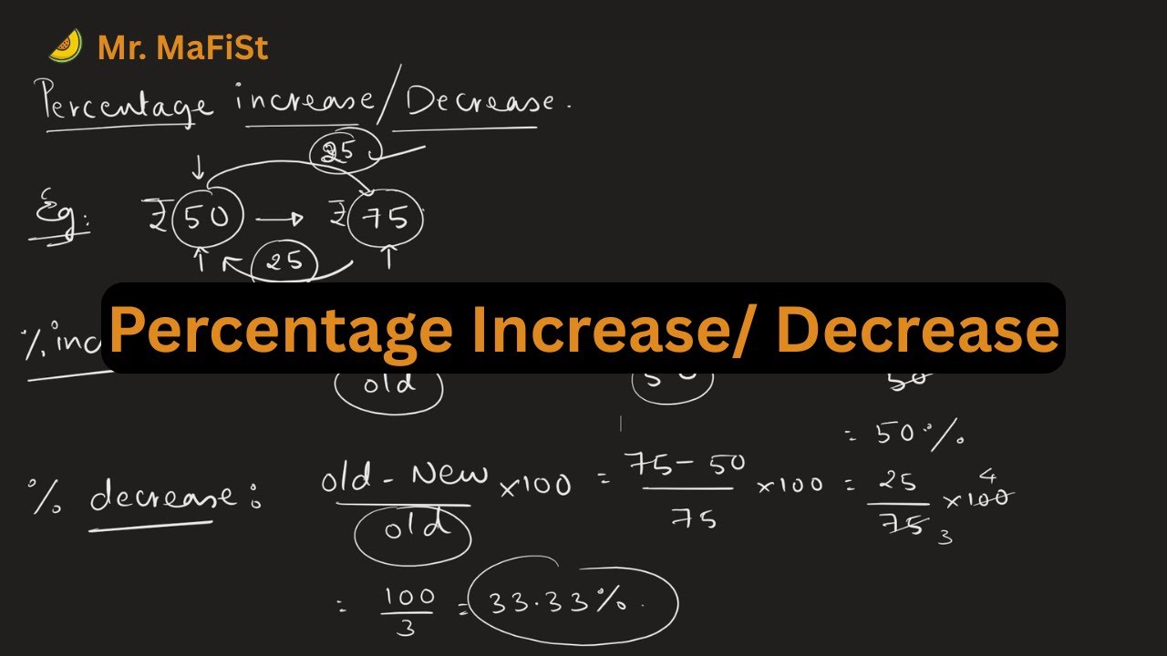 How To Calculate Percentage Increase Decrease Math Video Youtube
