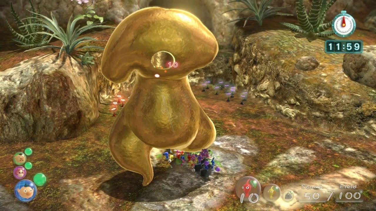 Pikmin 3 Mission Mode Defeat Bosses 06 Plasm Wraith Platinum Lots