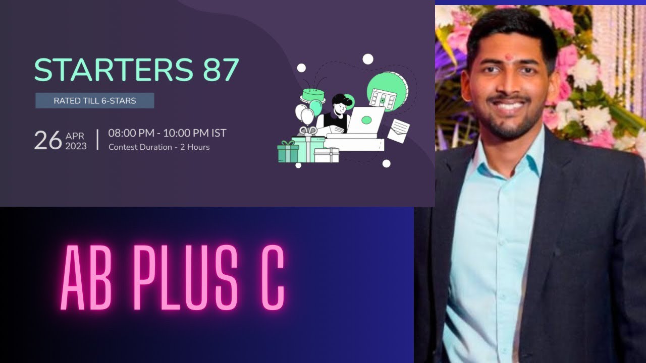 Codechef Starters 87 Solution Ab Plus C Abplusc Hindi Youtube