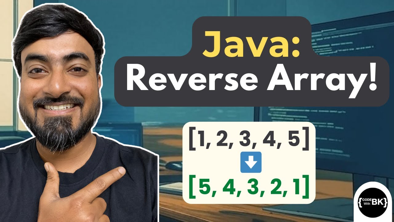 Java Program To Reverse An Array Using Loops Youtube