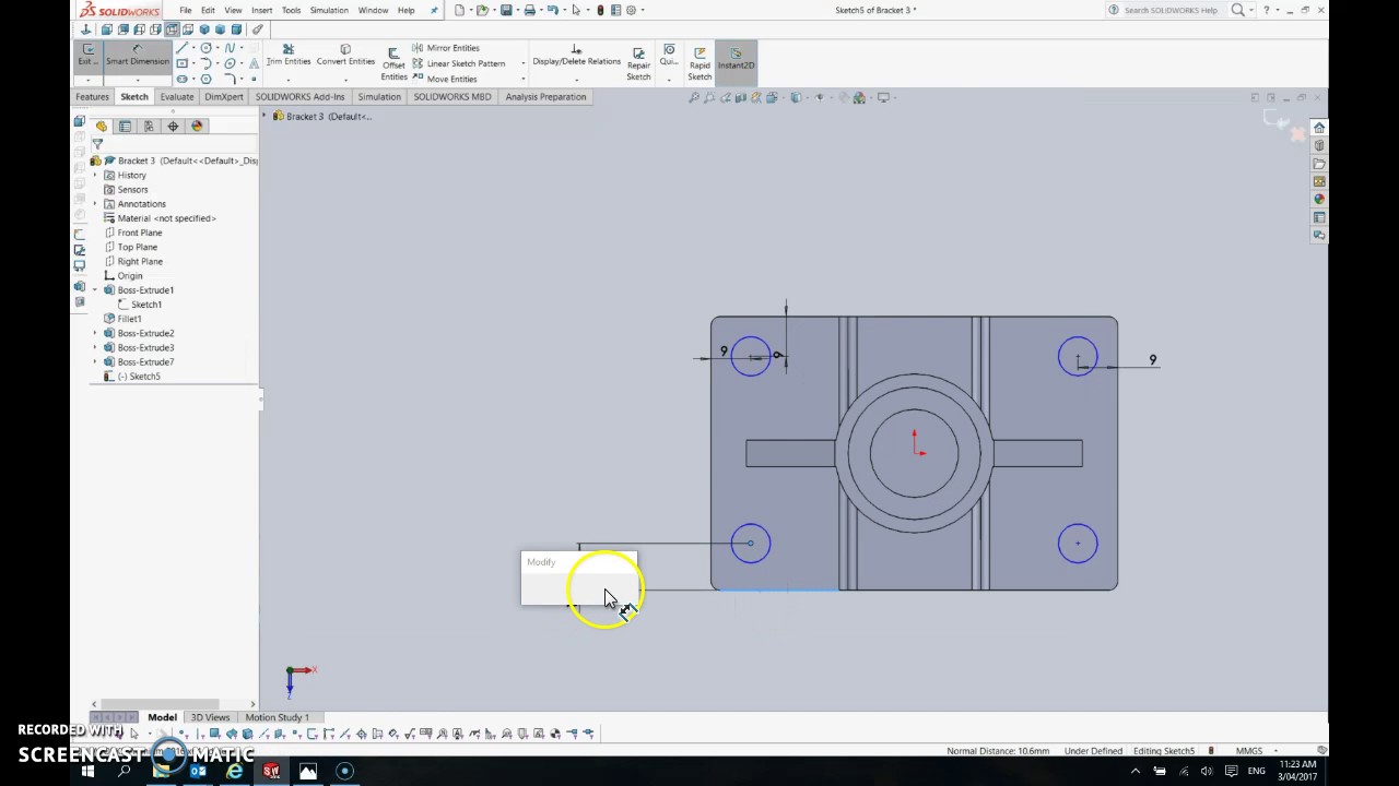 Sw1 9b Solidworks Basic Bracket 3 Part B Youtube