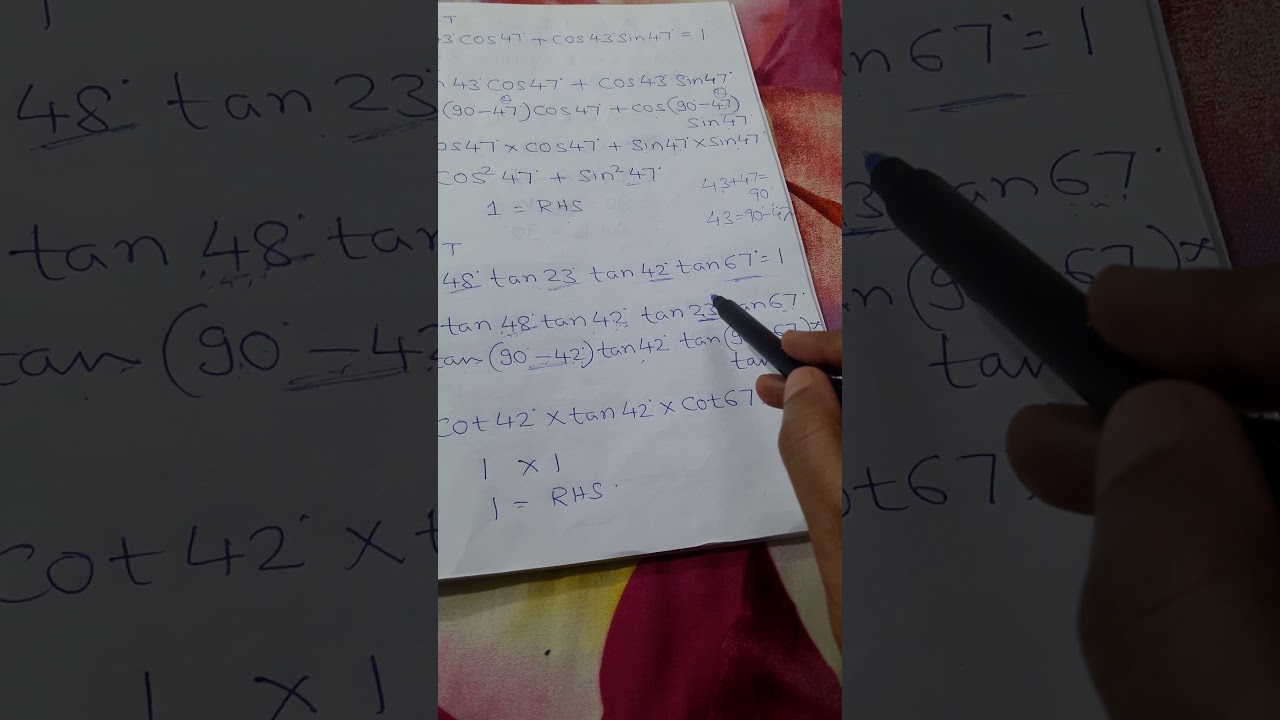 Trigonometry Of Complementary Angles Youtube