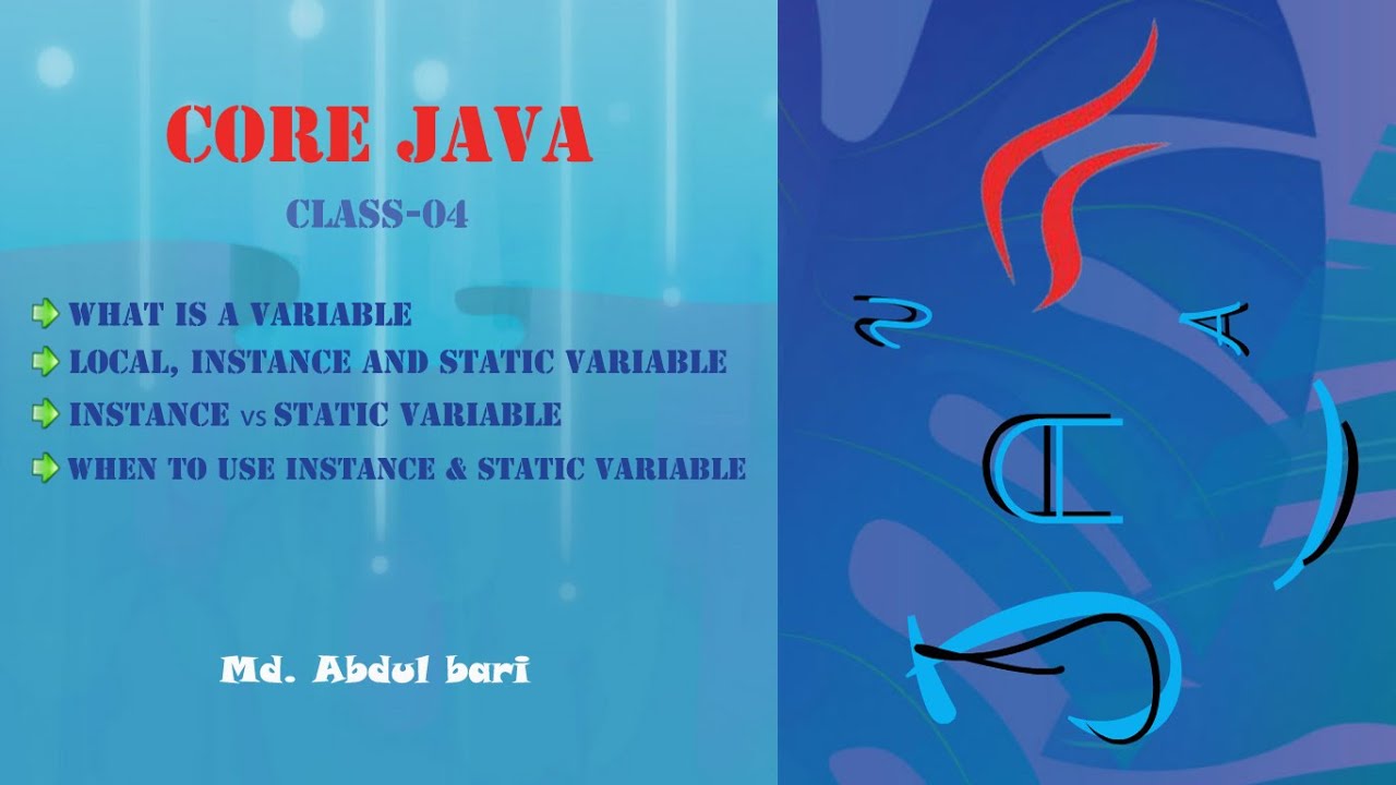 Core Java Bangla Tutorial Local Instance And Static Variable Class