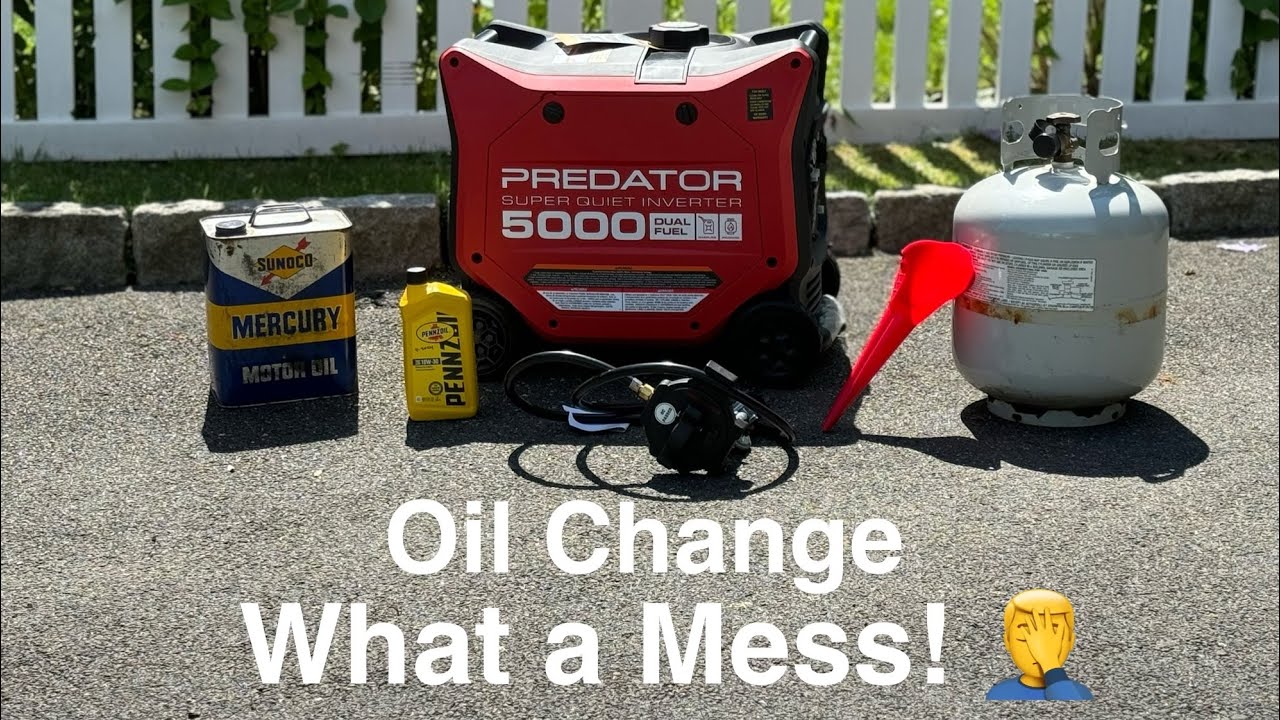 Predator 5000w Generator Oil Change What A Mess Youtube