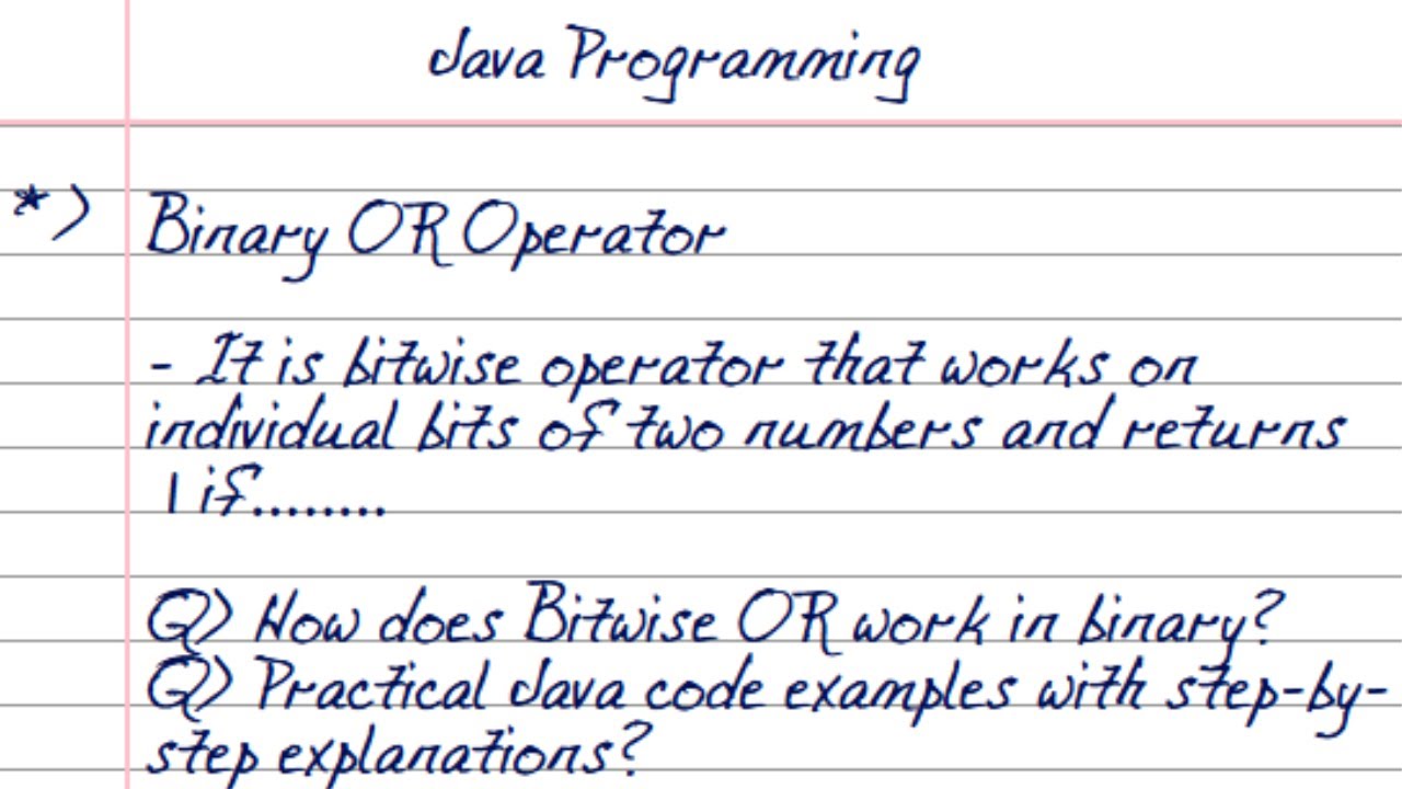 Binary Or Operator In Java Bitwise Operators Explained Youtube