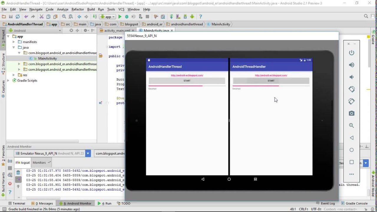 Handlerthread Example And Thread Handler Youtube