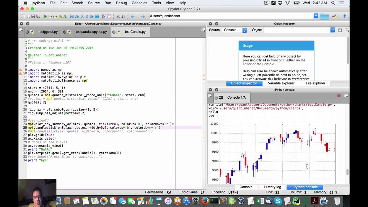 Simplest Candlestick Trading Chart Demo With Python Matplotlib Youtube