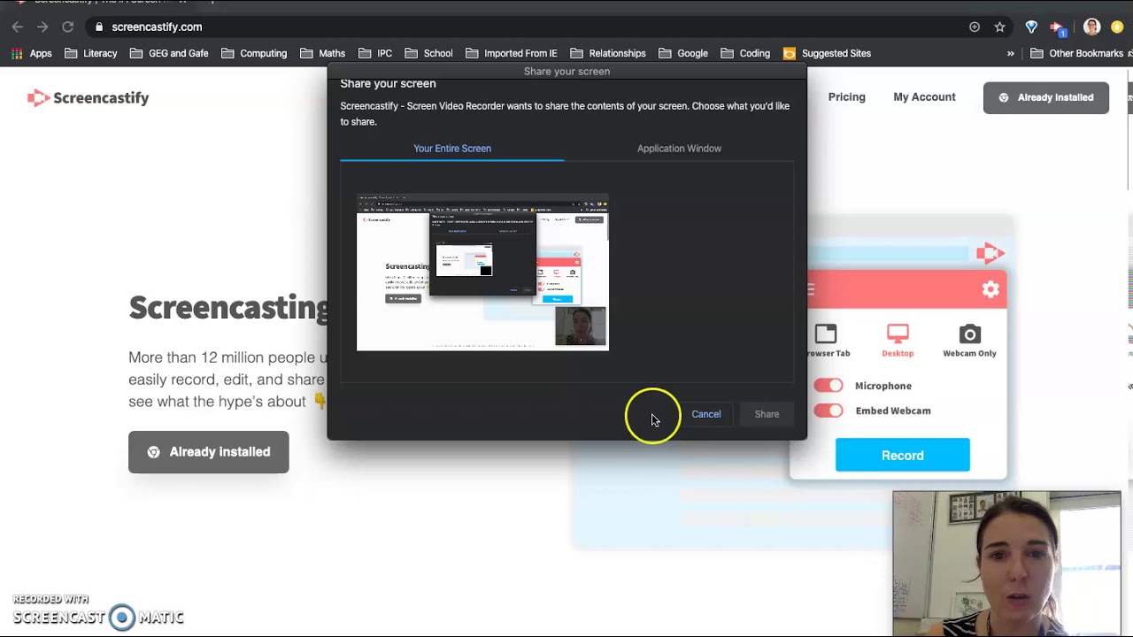 Using Screencastify Youtube