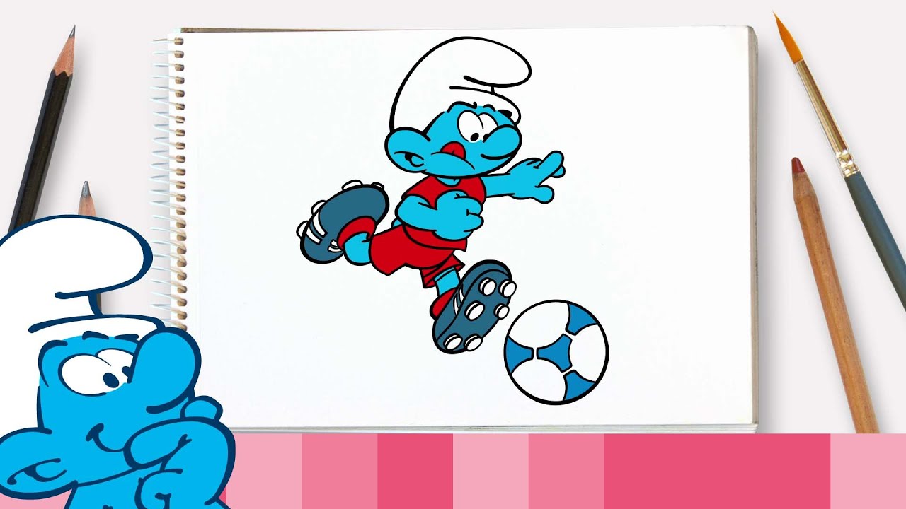 Cómo Dibujar A Pitufo Futbolista Los Pitufos Youtube